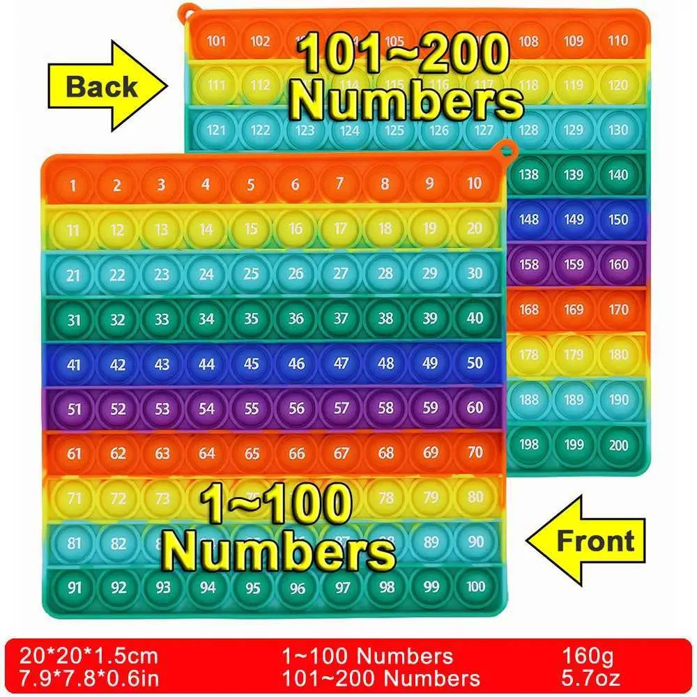 Rainbow Alphabet Push Pop Fidget Toy: Front Numbers,... From Early ...