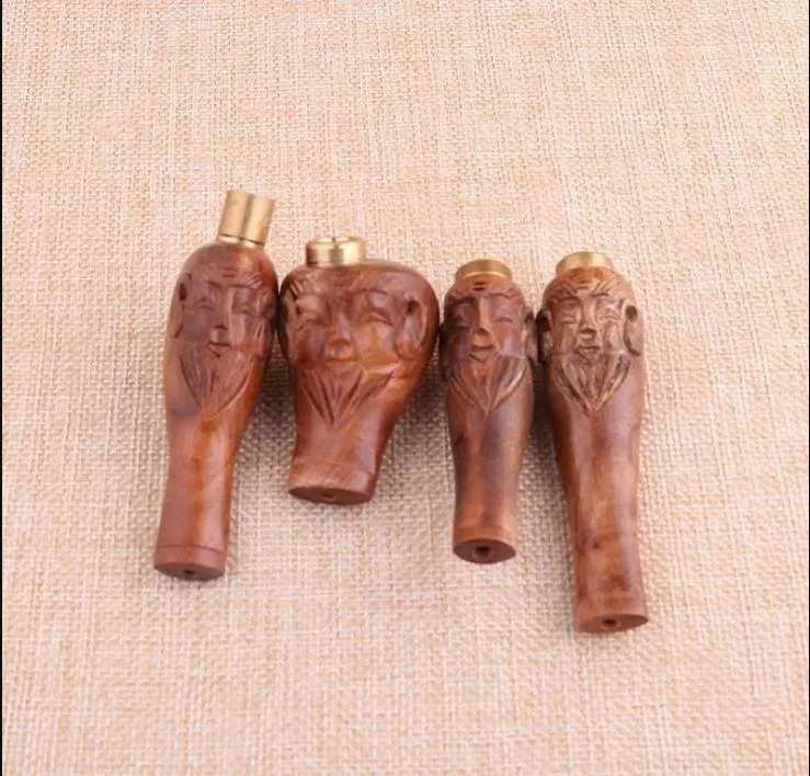 8mm Carved Removable Solid Wood Finger Blunt Holder With Dual Filter ...