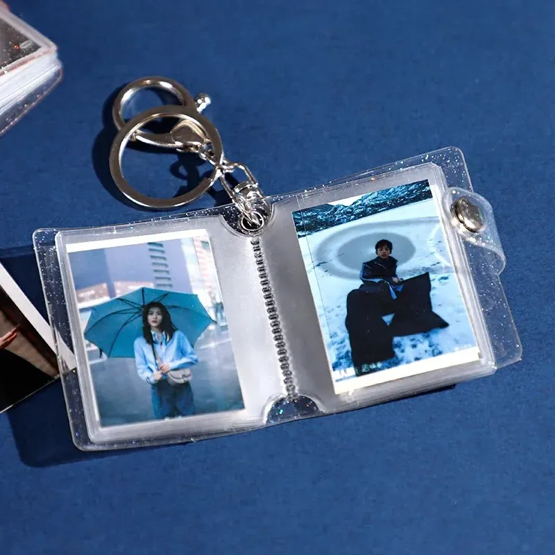 Mini Photo Album Keychain - Holds 16 Instant Photos, ID Cards, Memory ...