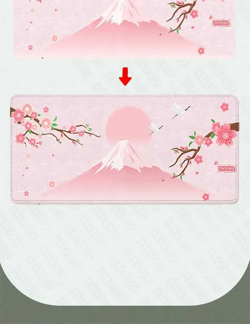 Cute Kawaii Mousepad XL: Aesthetic Oil Painting Design, Non-Slip, XXL ...