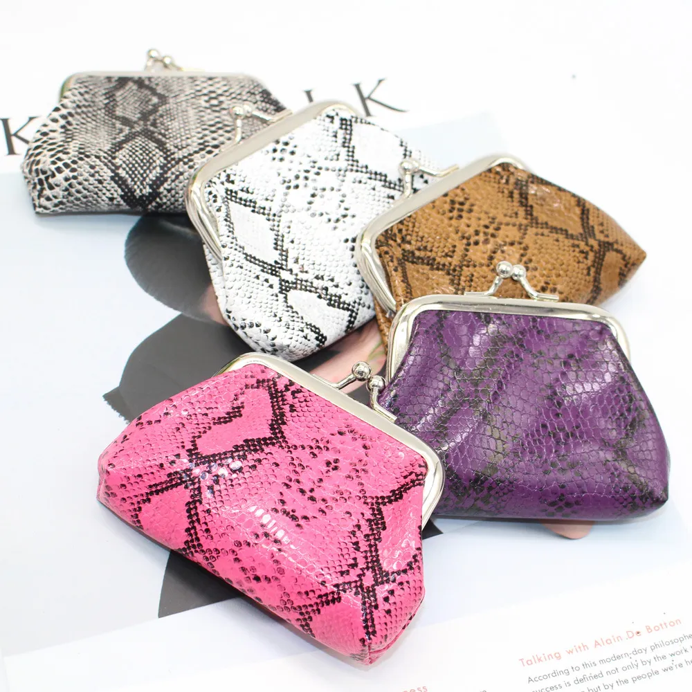 Snake Pattern Genuine Leather Small Women's Wallet with Hasp Printing ...