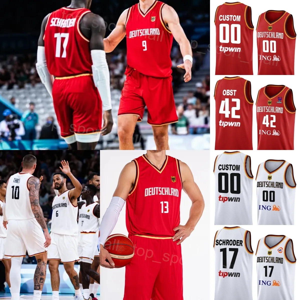 German Alleson Basketball Uniforms With Printed Names Johannes ...