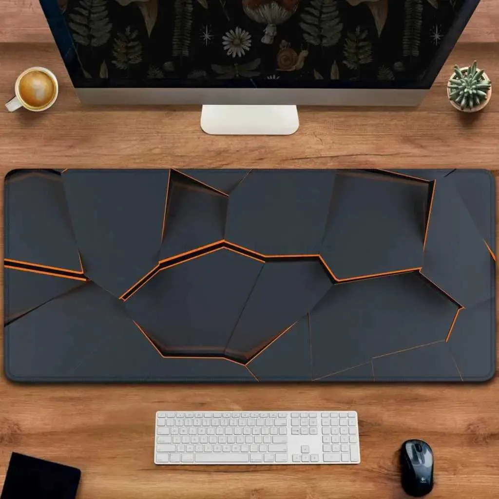 XXL Extended Gaming Mouse Pad: Polygon Design, Non-Slip Rubber Base ...