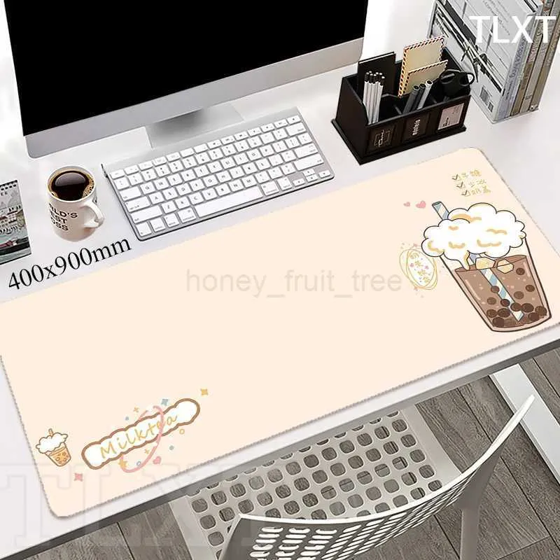 Cute Milktea Large Mouse Pad Kawaii Computer Mousepads Gaming Mousepad ...