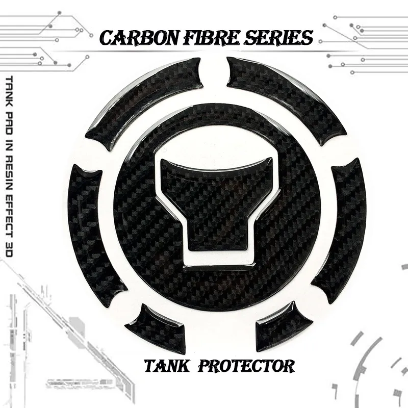 Carbon Fiber Cafe Racer Gas Tank Pad Oil Cap Cover Sticker Decal ...