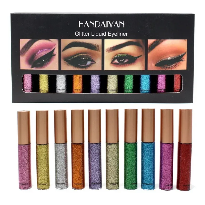 Handaiyan Glitter Liquid Handaiyan Eyeliner Set Colored, Waterproof ...
