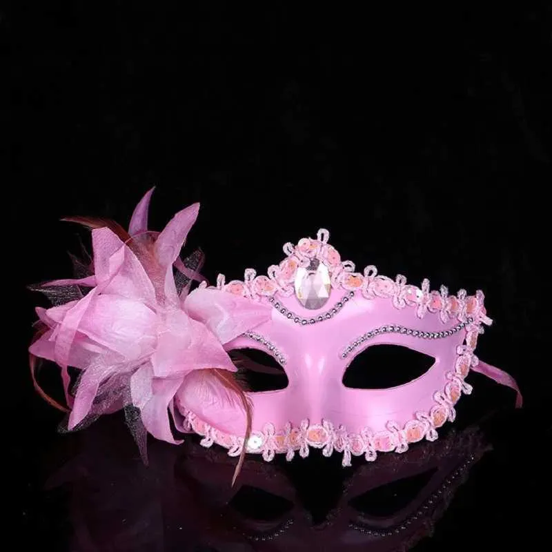 Premium Masquerade Mask with Feathers & Flowers - Perfect for Balls ...