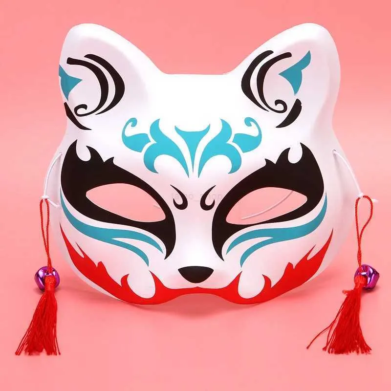 Japanese Fox Masks Cosplay: Hand Painted Masquerade Mask Anime Demon ...