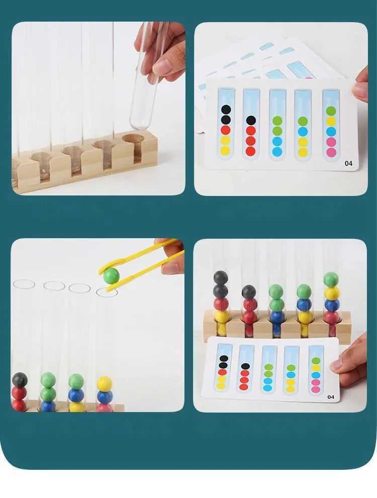 Logic & Fine Motor Skill Toy: Clip Beads Test Tube Game - Montessori ...