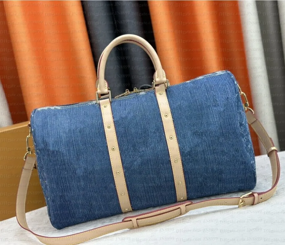 Luxury Denim Designer Xl Duffel Bag For Men And Women Large Capacity ...