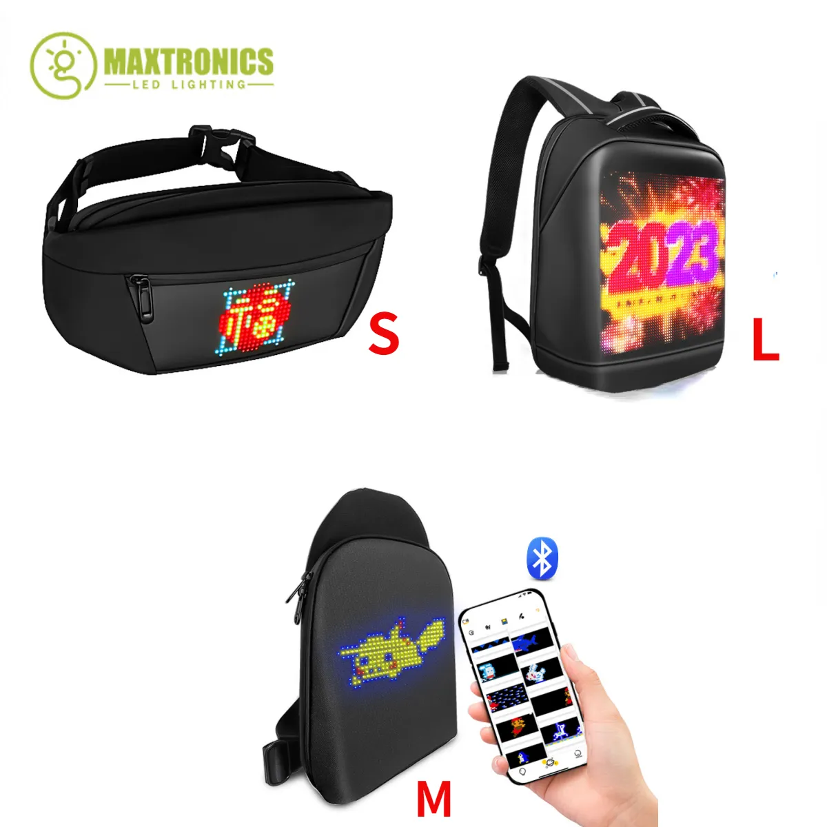 Led Backpacks Bluetooth Version: Smart Waterproof Bag With Dynamic ...