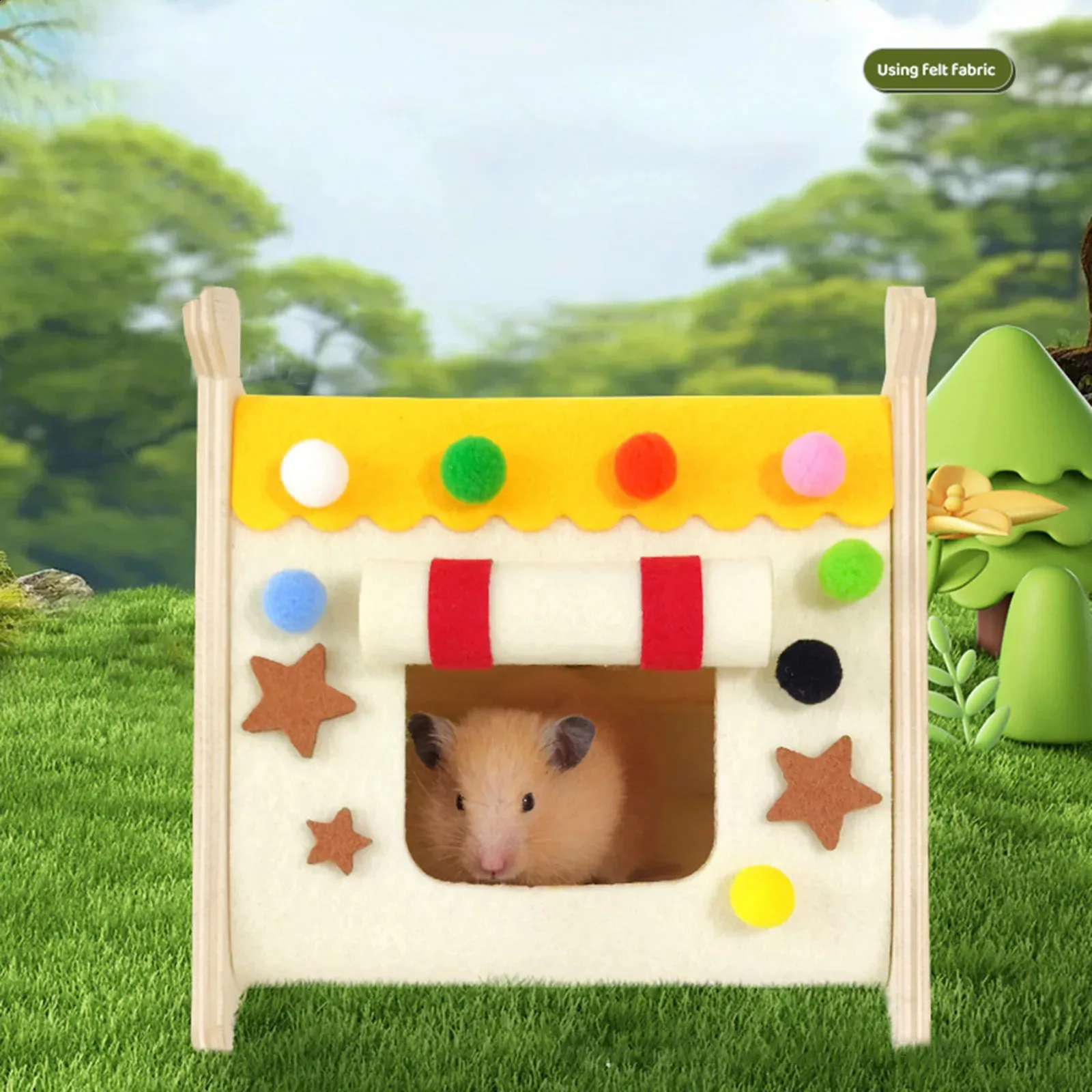 Hamster Travel Cage Triangle Hideaway: Cozy Fleece Small Animal Shelter ...