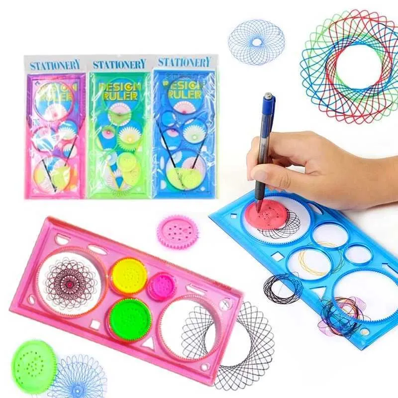 Spirograph Drawing Stencils Set For Kids 2024 Flower Templates ...