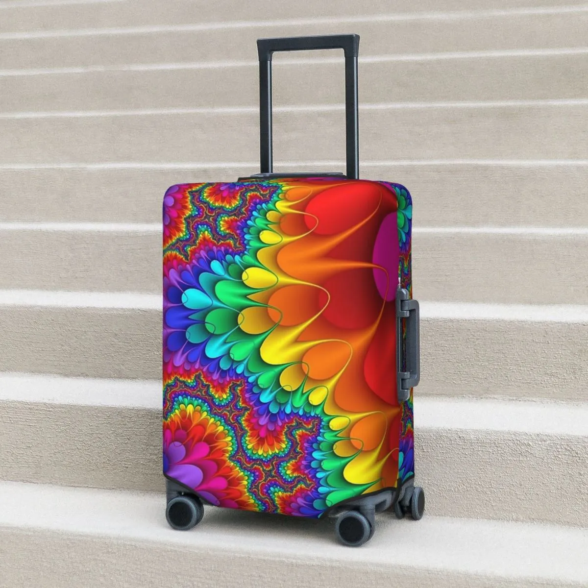 Psychedelic Rainbow Luggage Cover - Elastic, Durable Suitcase Protector ...
