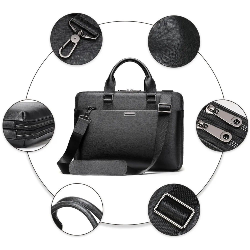 Genuine Leather Briefcase For Men Stylish Laptop Bag For Business And ...