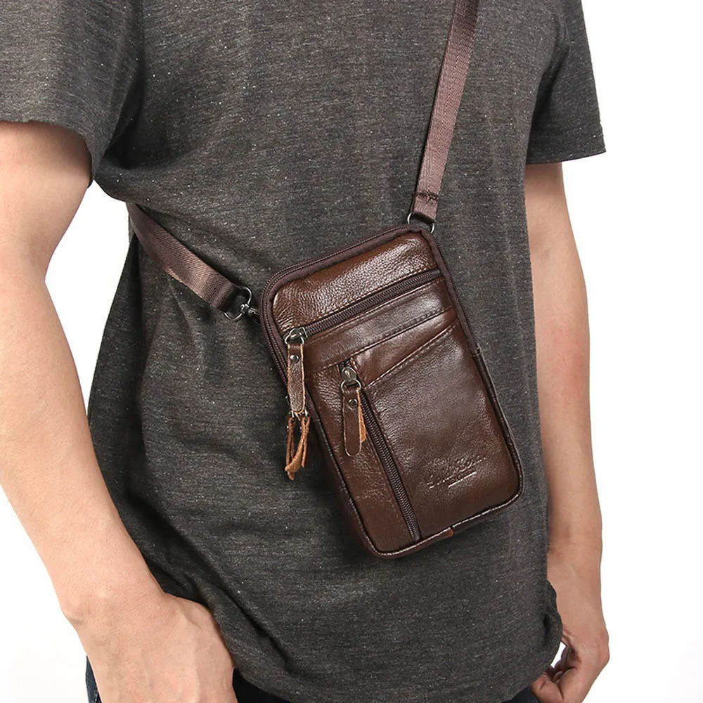 DHgate.com:Mens Leather Shoulder Bag Multi Function Messenger Crossbody ...
