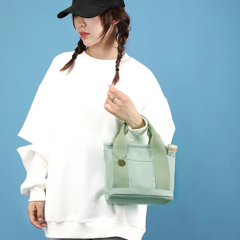 Canvas Tote Bag for Women, Multi-Pocket Casual Weekend Travel Shoulder ...