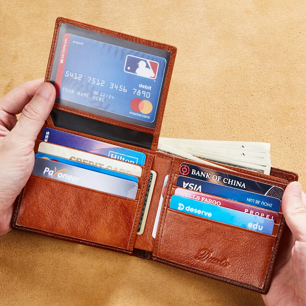 The First Layer Cowhide Men's Wallet, Handcrafted, Anti-Theft RFID ...
