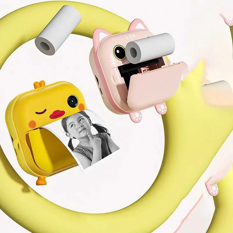 Kids HD Video Camera - Cartoon Instant Print Camera, Fun Painting ...