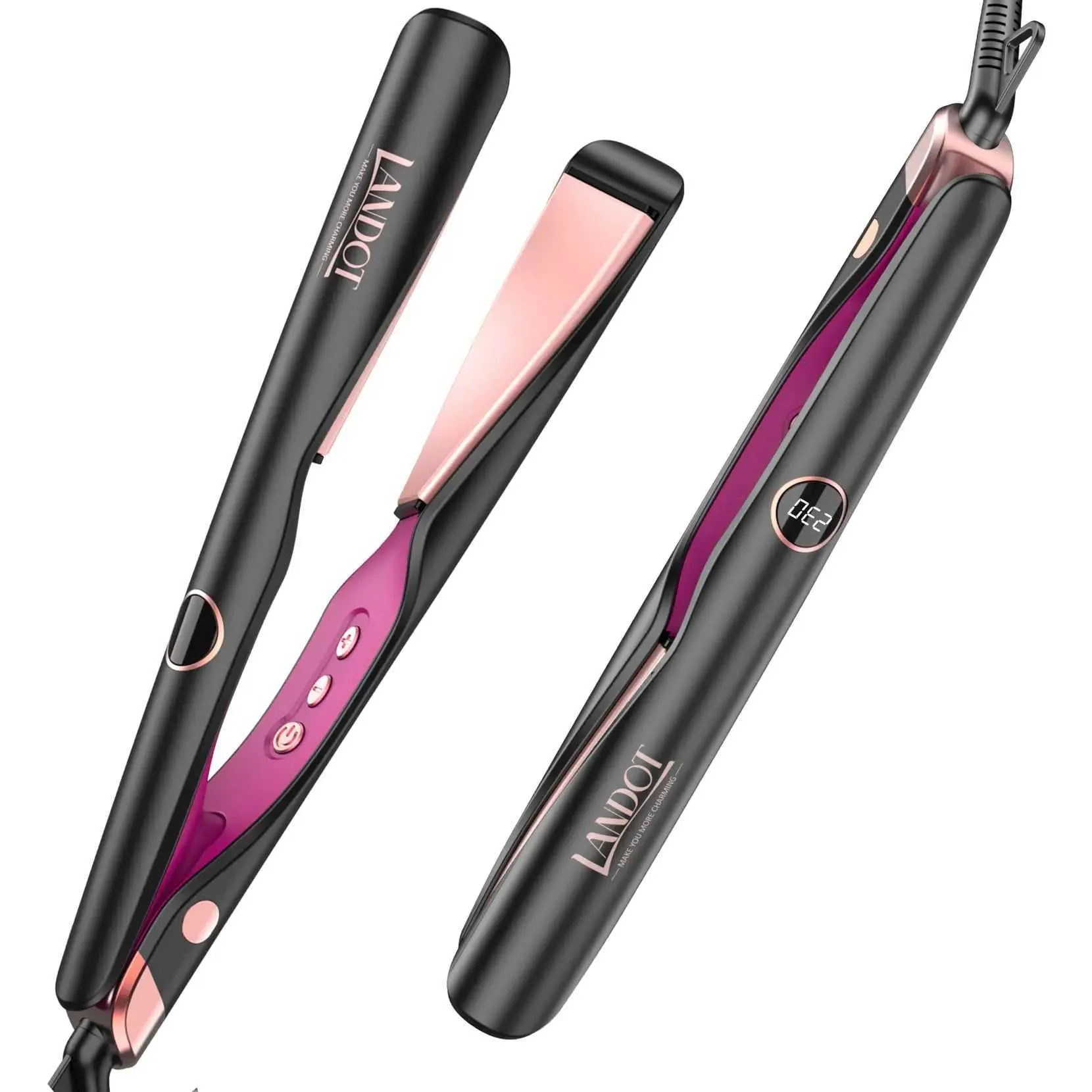 1-Inch Dual Voltage Hair Styler: Curl, Wave & Straighten! Premium ...