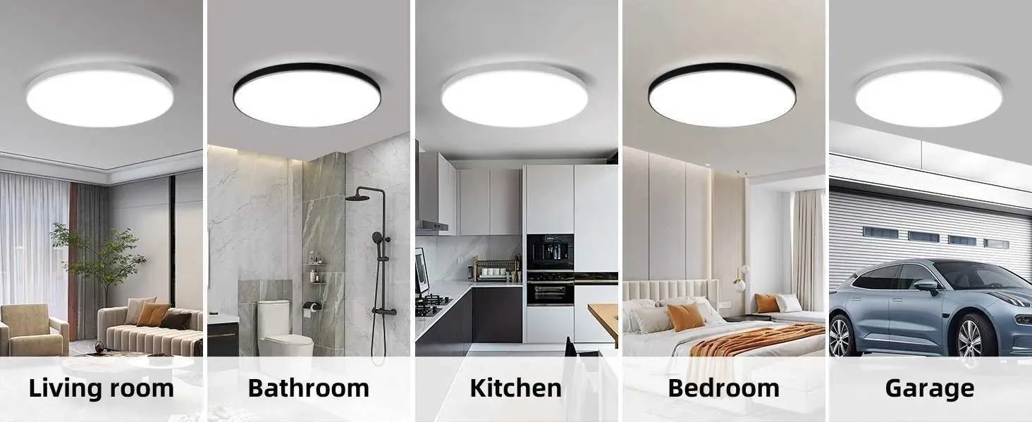 CY Modern Round LED Ceiling Light - IP65 Waterproof 30W, Energy-Saving ...