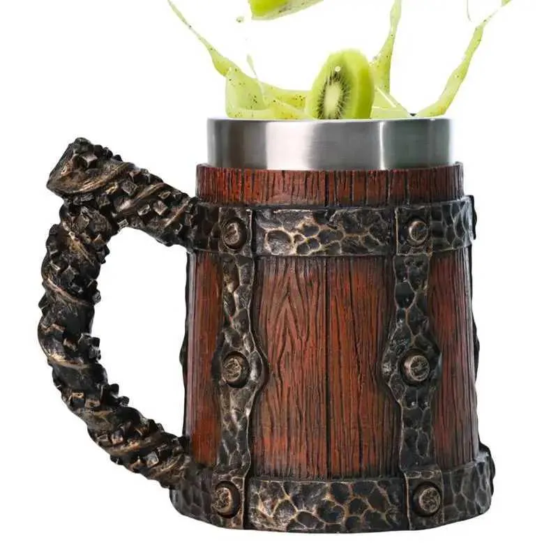 Insulated Mug With Handle, Rustic Wooden Barrel Beer... From Madly_in ...