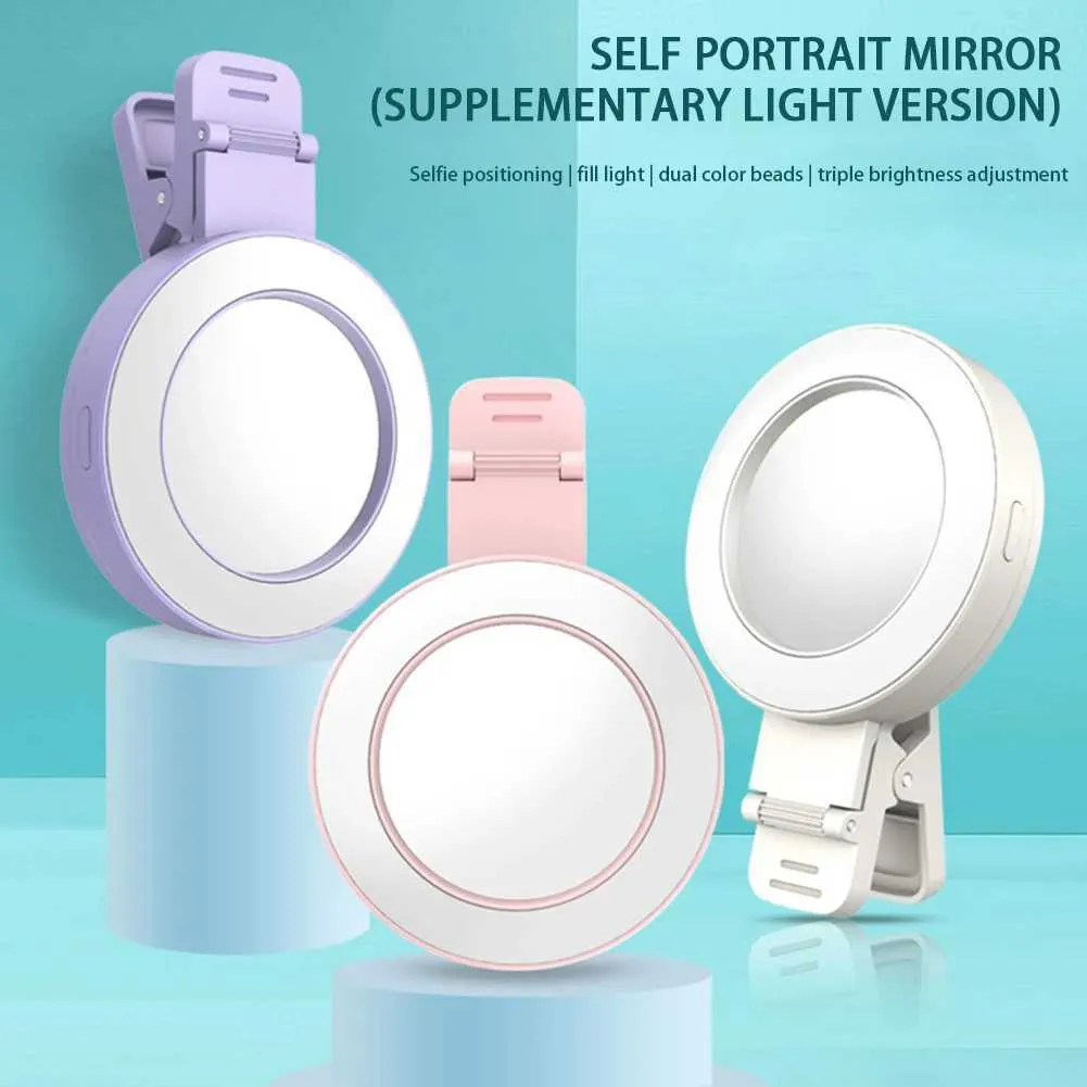 Adjustable Selfie Mirror Kit With Mobile Phone Fill Light, Back Up ...