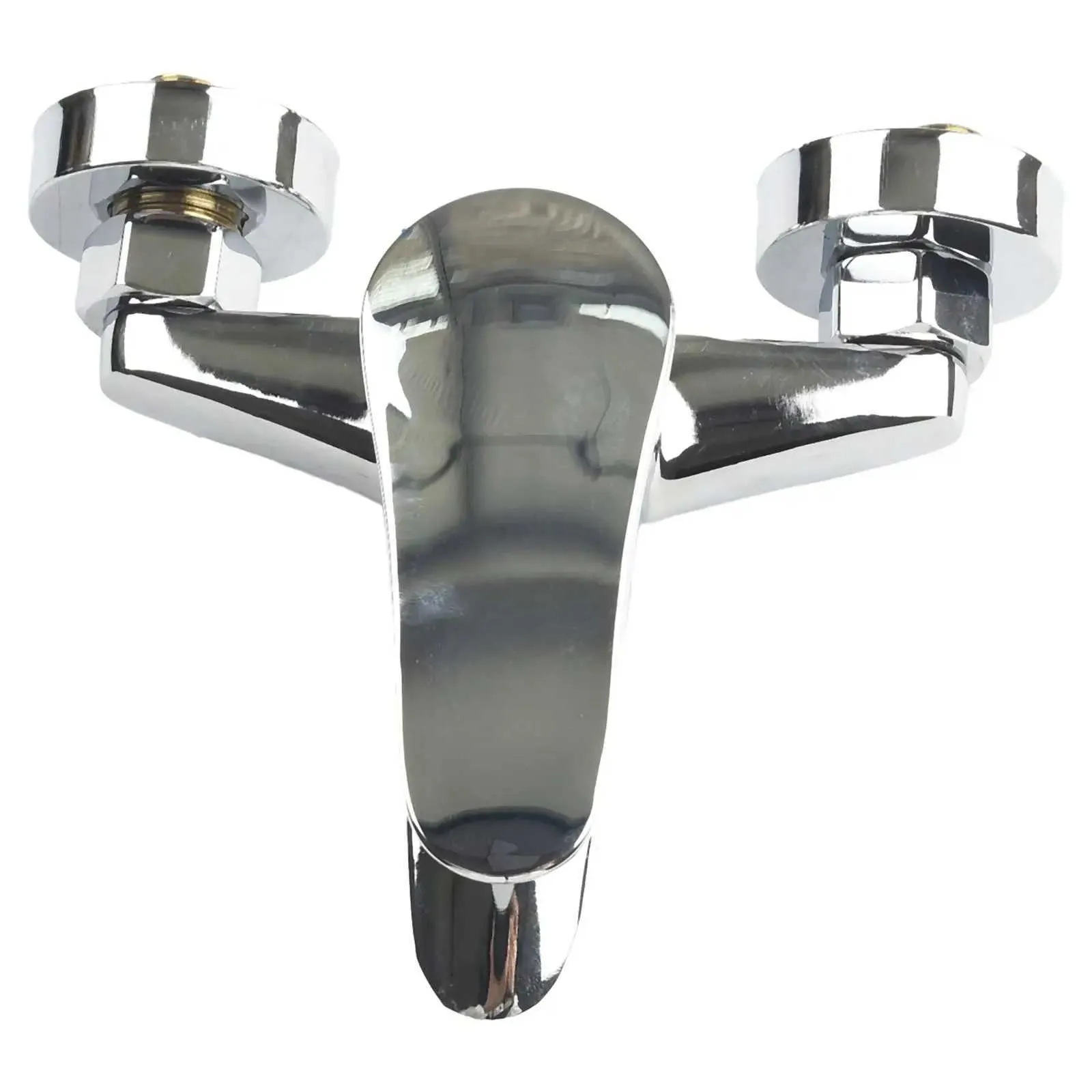 2024Polished Chrome Dual Spout Waterfall Bathroom Faucet Mixer Tap with ...