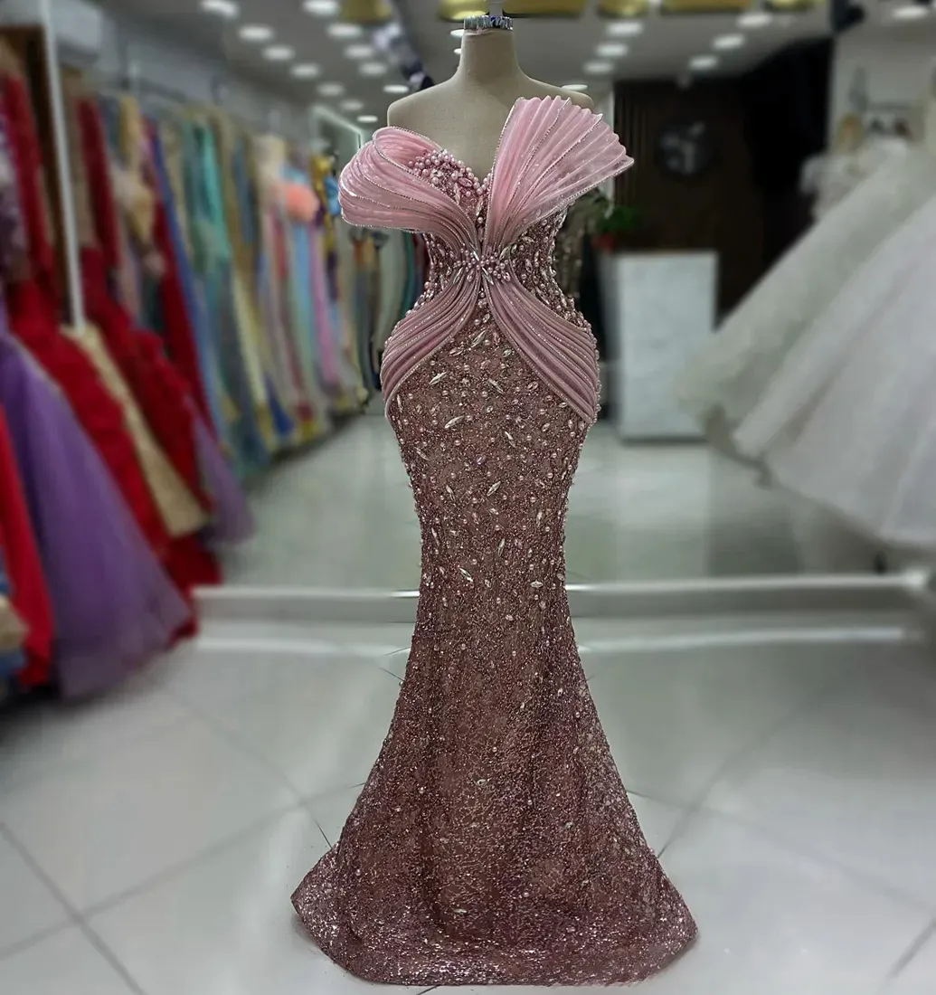 Elegant Mermaid Prom Dress with Pearls & Crystals - Luxury Evening Gown ...
