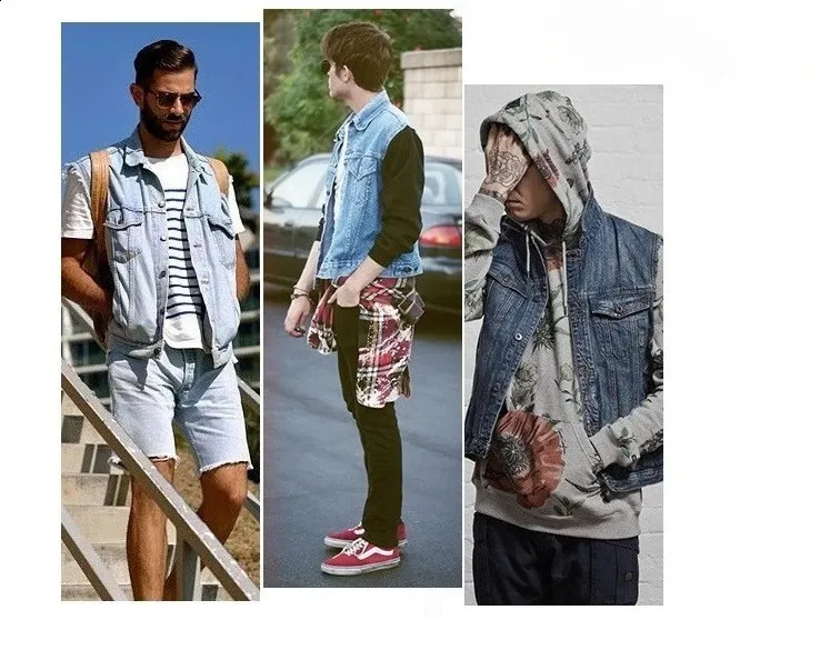 Frayed Blue Denim Jacket Vests: Korean Style Trend for Men - Shop Now ...