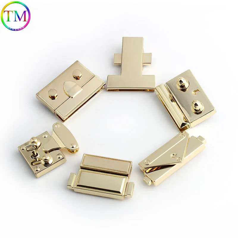 Turn Lock Handbag Clasp: Light Gold Metal Rectangle... From ...
