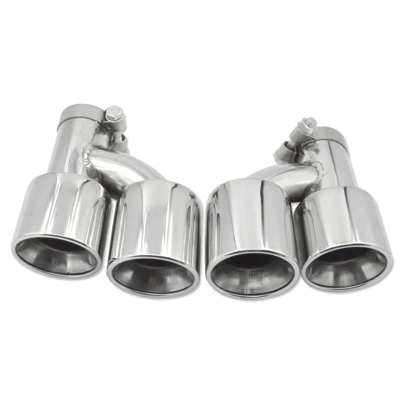 DHgate.com:Black/Silver Stainless Steel Dual Exhaust Tailpipe Muffler ...