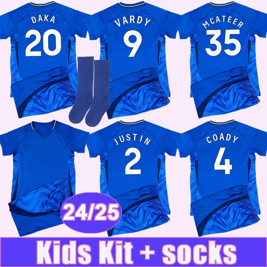 2024 25 Vardy Mavididi Kids Kit Soccer Jerseys Daka Justin Coady Winks ...