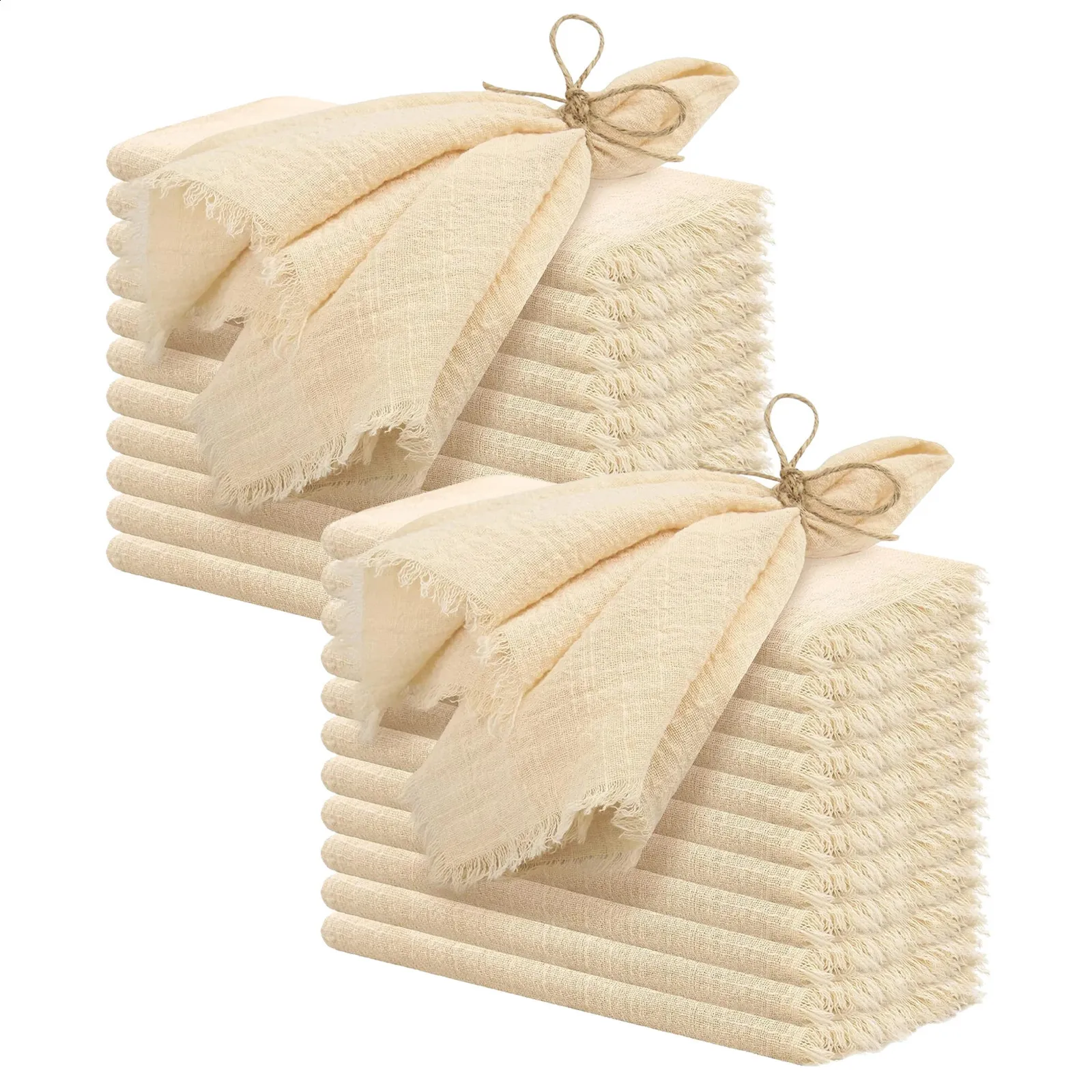 Premium Beige Gauze Cotton Napkins - Reusable Tea Towels, Perfect for ...