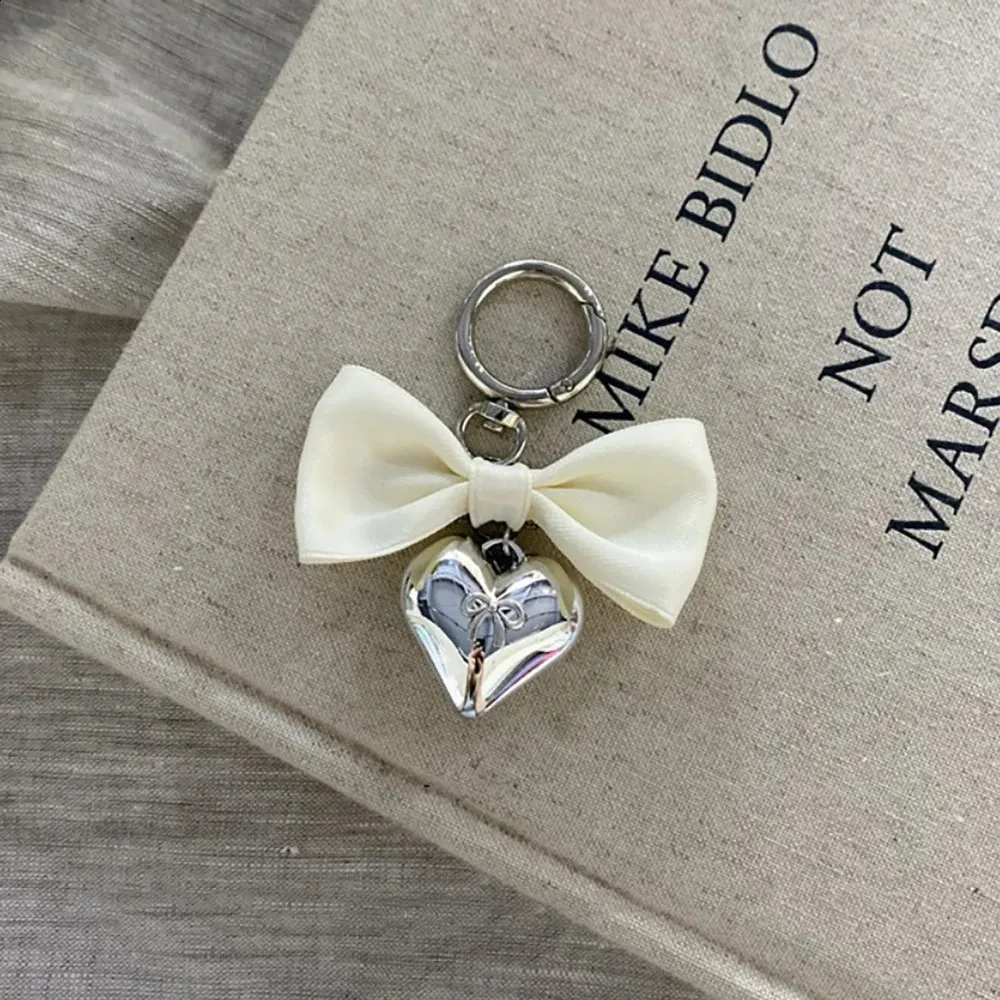 Y2K Ribbon Bowknot Heart Keychain: Sweet & Cool Phone Charm, Bag ...
