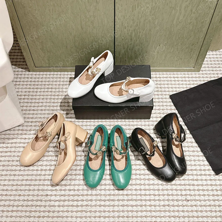 Top Quality Chunky Block Heel Mary Jane Pumps Kitten Heels Dress Shoes ...