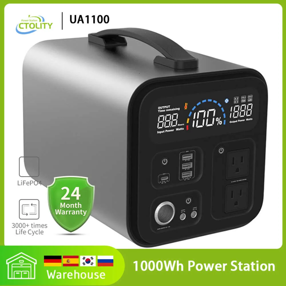 1000W Portable Power Station: Rechargeable Lifepo4 Battery Solar ...