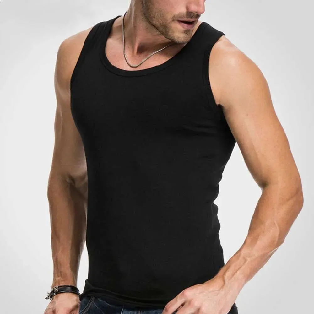 Cotton Singlets Men's Tank Top Muscle Gym Workout Stringer T-shirt Vest ...