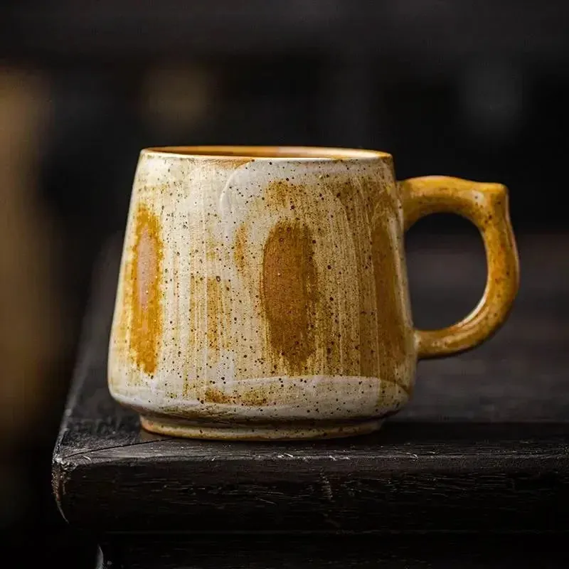 360ml Handmade Ceramic Coffee Mug - Retro Japanese Style, Rough Texture ...
