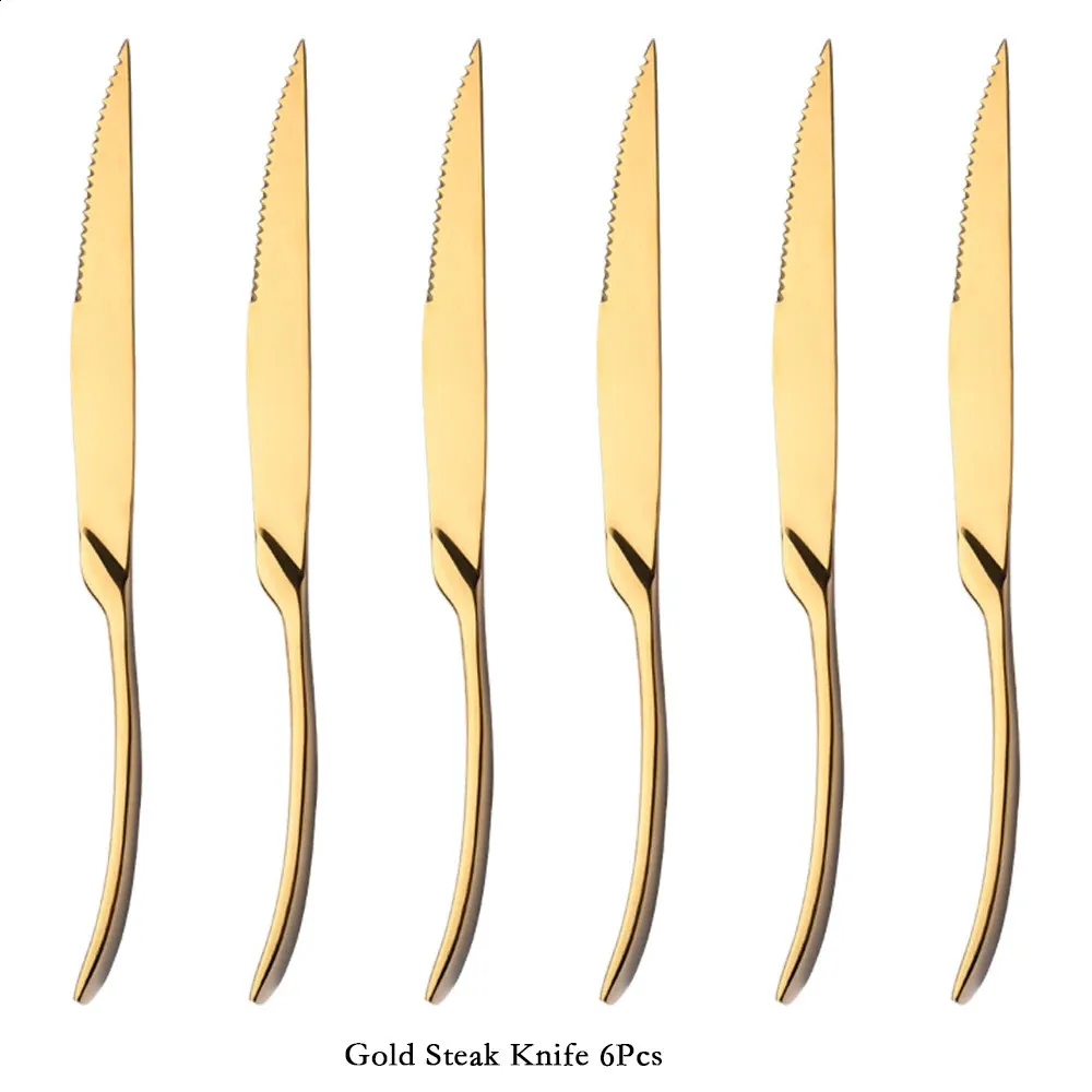 Sharp Stainless Steel Steak Knives 6-Pack - Table & Restaurant Cutlery ...