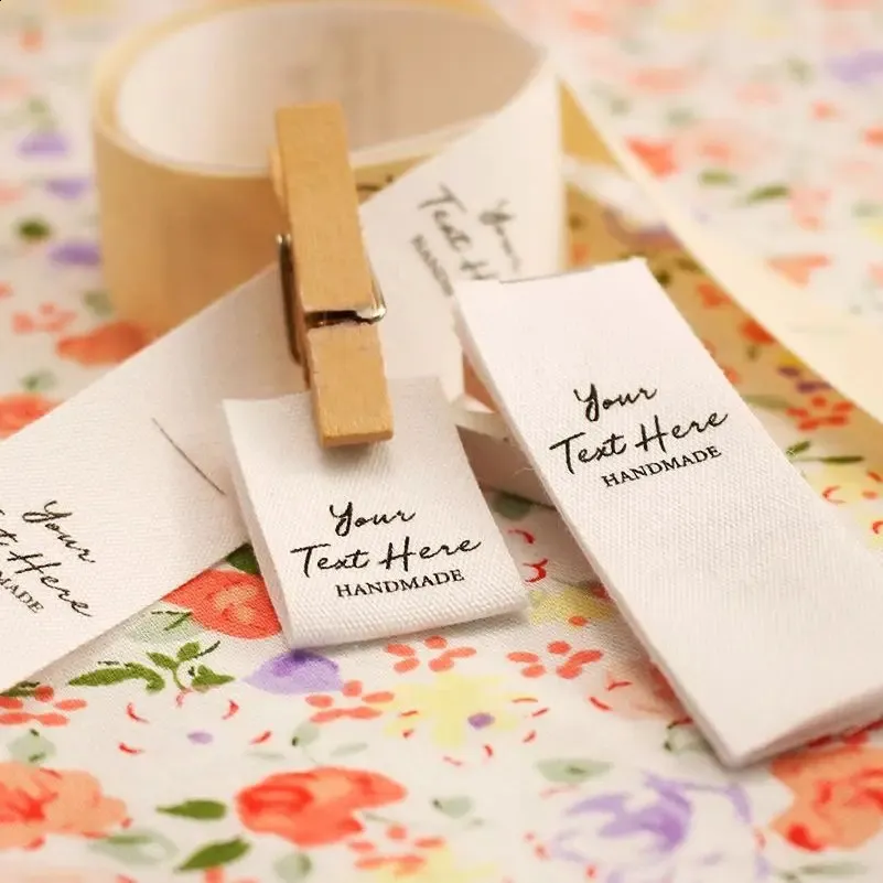 20 x 60 mm Cotton Sewing Accessory Label Tags for Knitted Items, Custom ...
