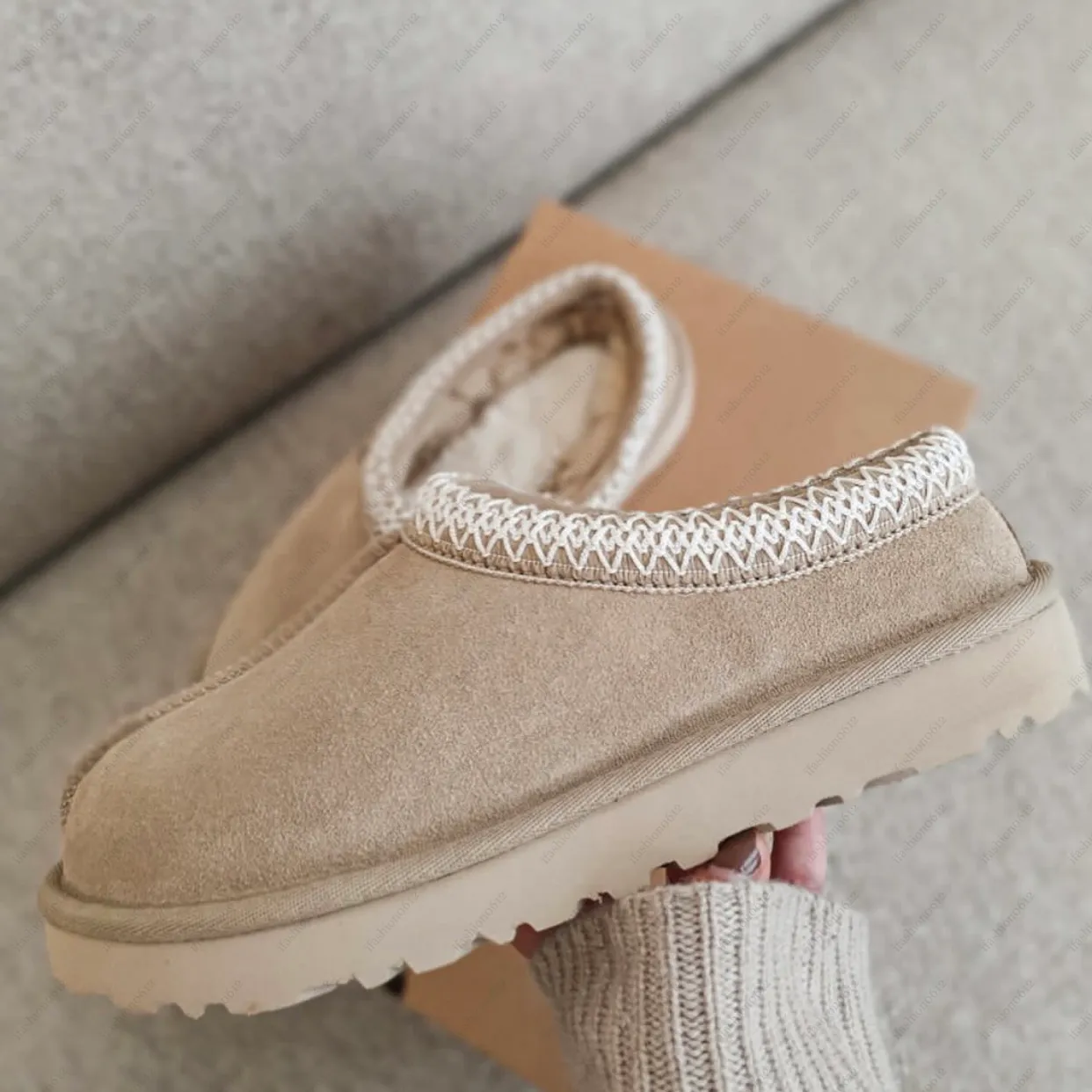 Designer Tasman Tazz Fluffy Tasman Slipper Chestnut With Chestnut ...