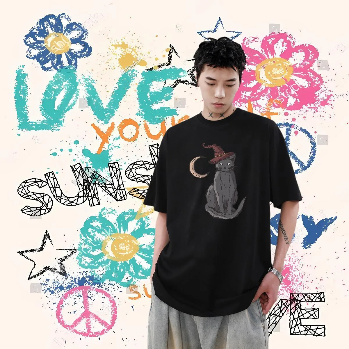 Breathable Cotton Custom Graphic Tees for Men, Casual Streetwear, Comfy ...