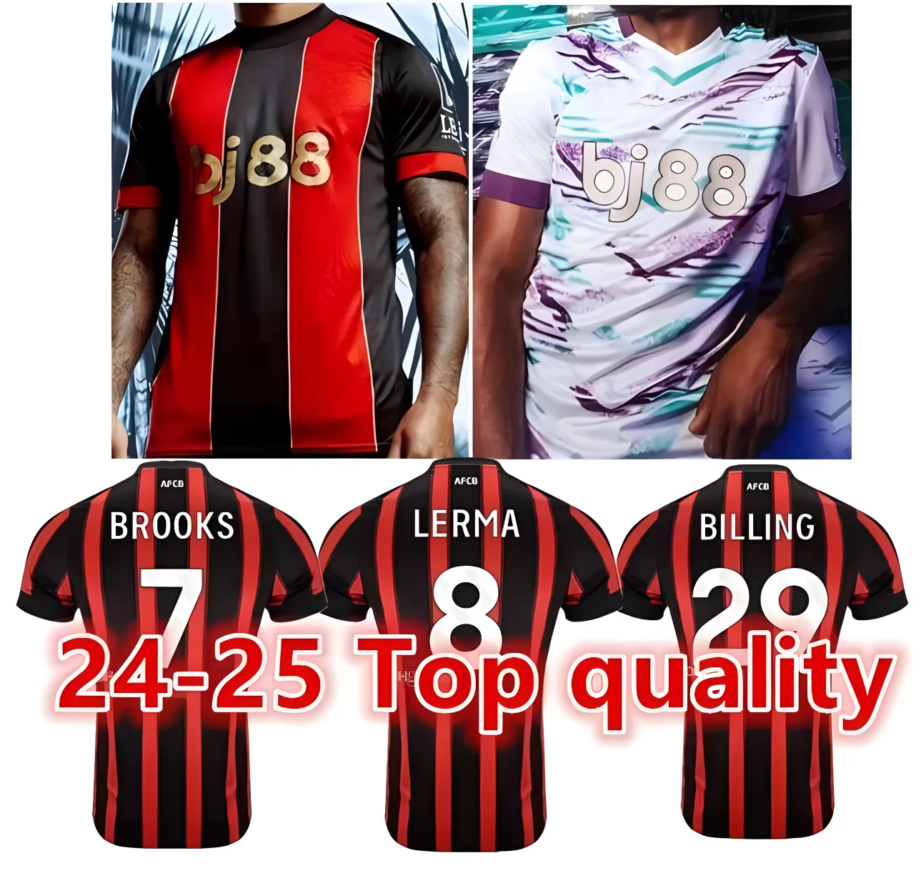 AFCB Cherries Soccer T Shirts Browns, Solanke, Christian, Ouattara ...