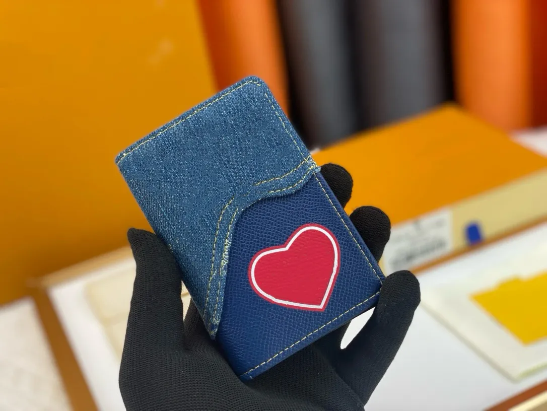 Denim Blue Letter Unisex Wallet Designer Cowhide Card... From ...