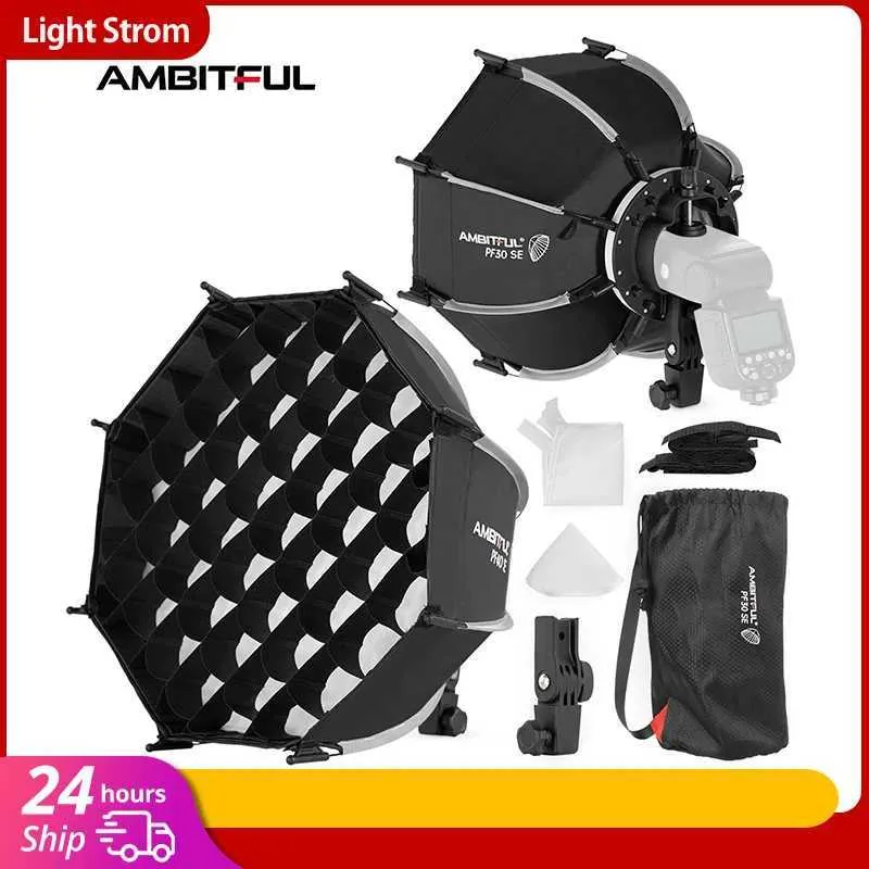 Portable Softbox Kit: 30/40cm Octagonal Speedlite Flash Head with ...