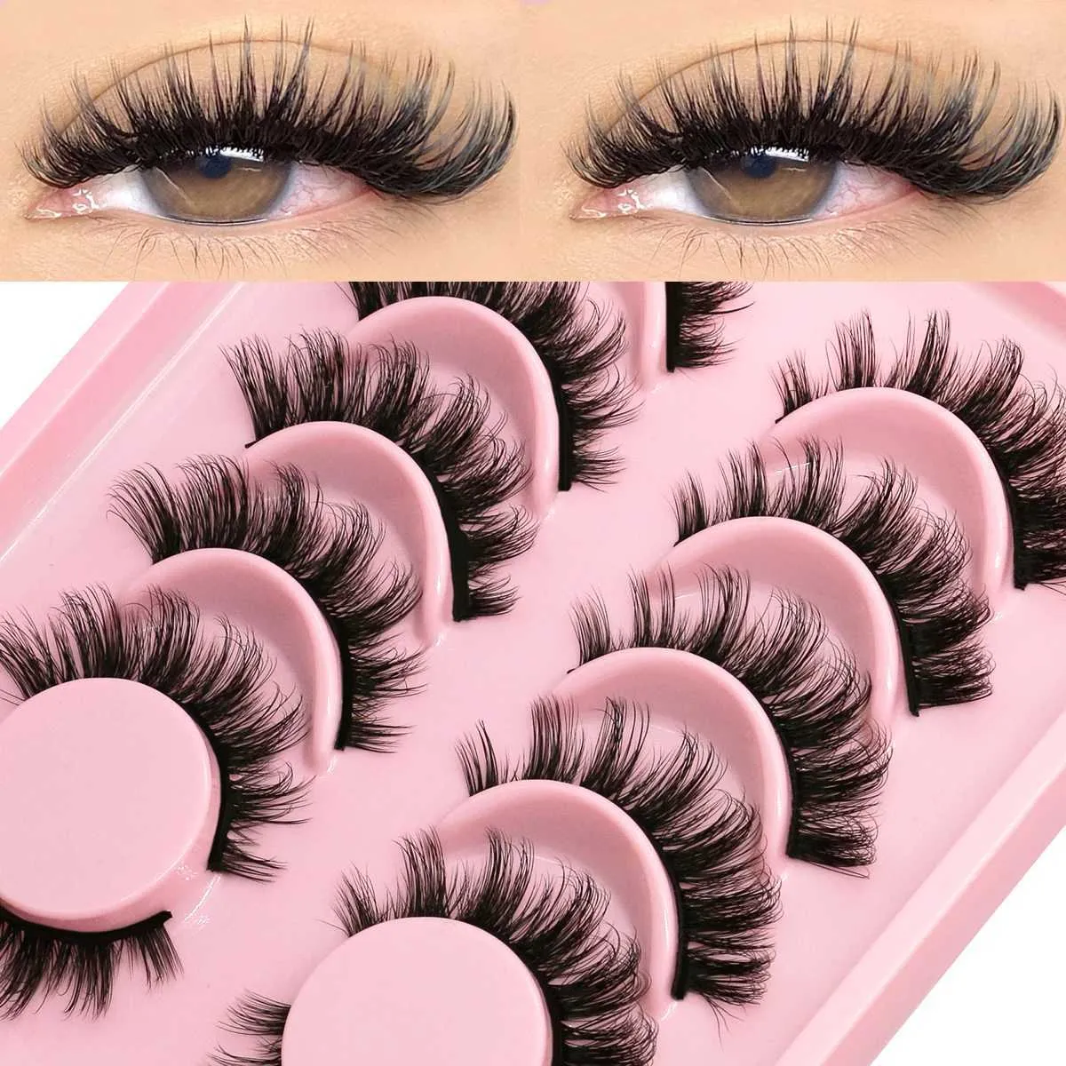 GROINNEYA Cat Eye Fluffy magnetic eyelashes - 5/6...