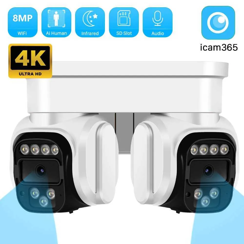 8MP HD Dual Lens WiFi Camera: 10X Zoom, AI Human Detection, Color Night ...