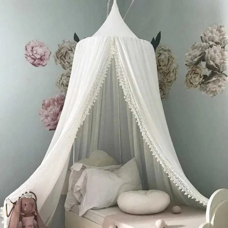 DHgate.com:Baby Crib Netting with Lace Trim, Round Ceiling Mosquito Net ...