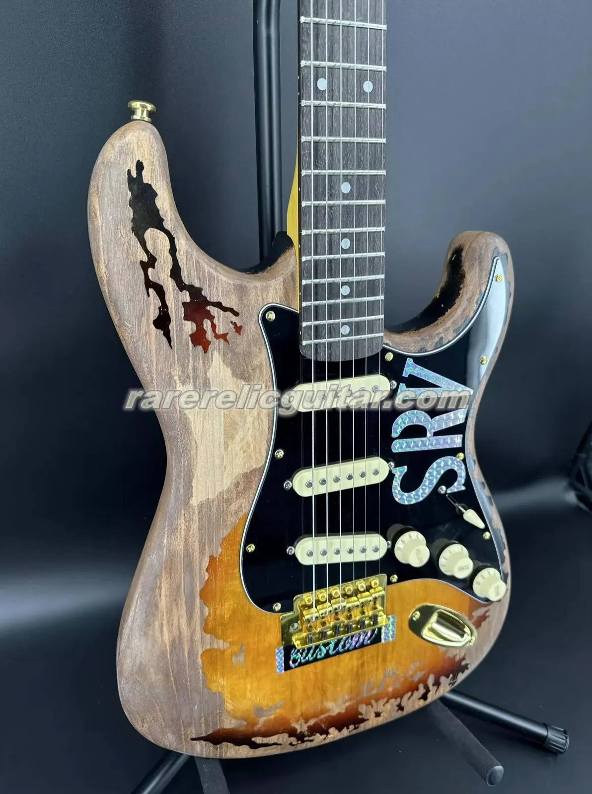 Vintage Sunburst Stevie Ray Vaughan Heavy Relic SRV Best Intermediate ...